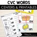 CVC Words Practice Centers and Games Kindergarten Task Box Center ...