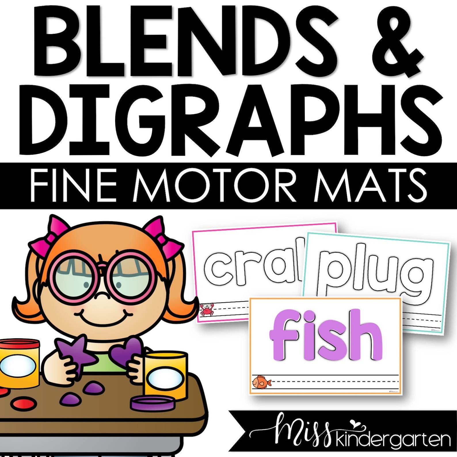 Printable Fine Motor Blends and Digraphs Playdough Mats - Etsy