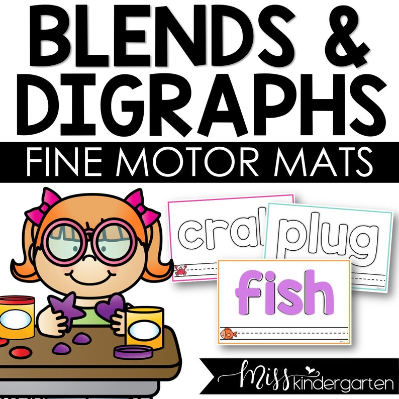 Printable Fine Motor Blends and Digraphs Playdough Mats - Etsy