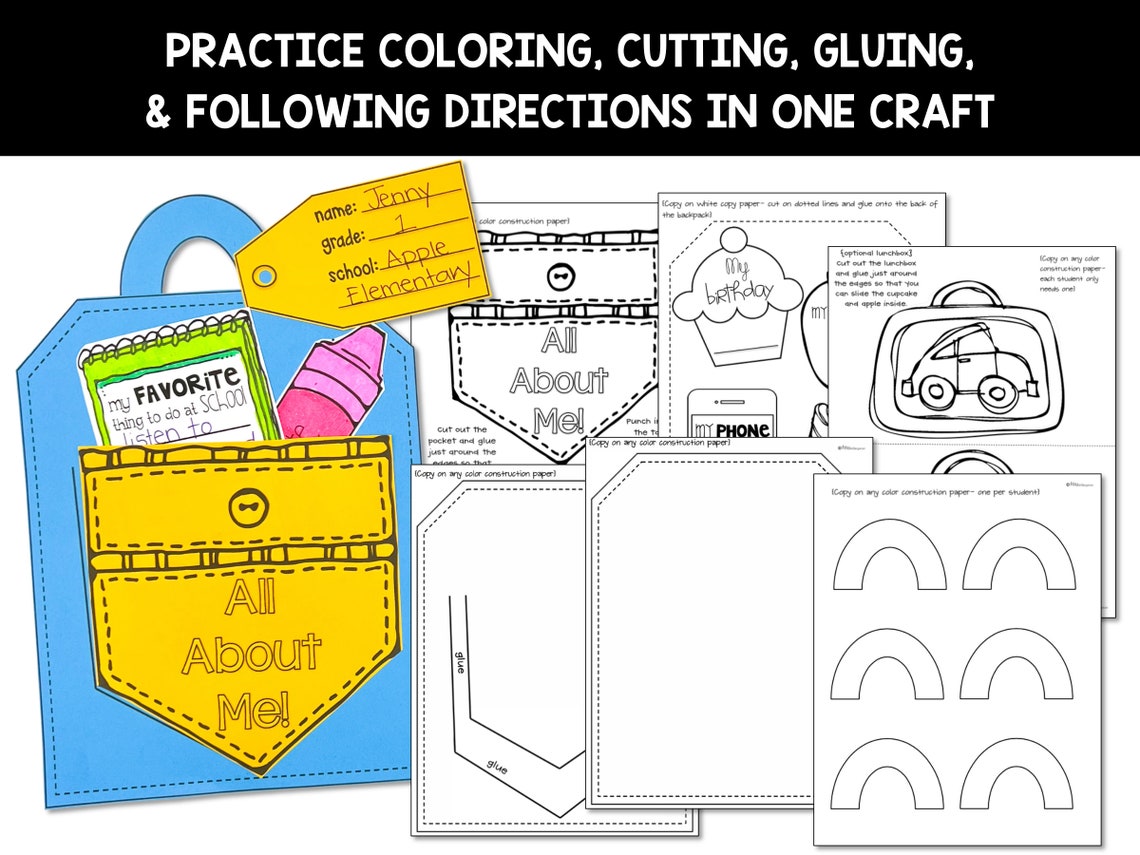 Printable All About Me Backpack Craft - Etsy