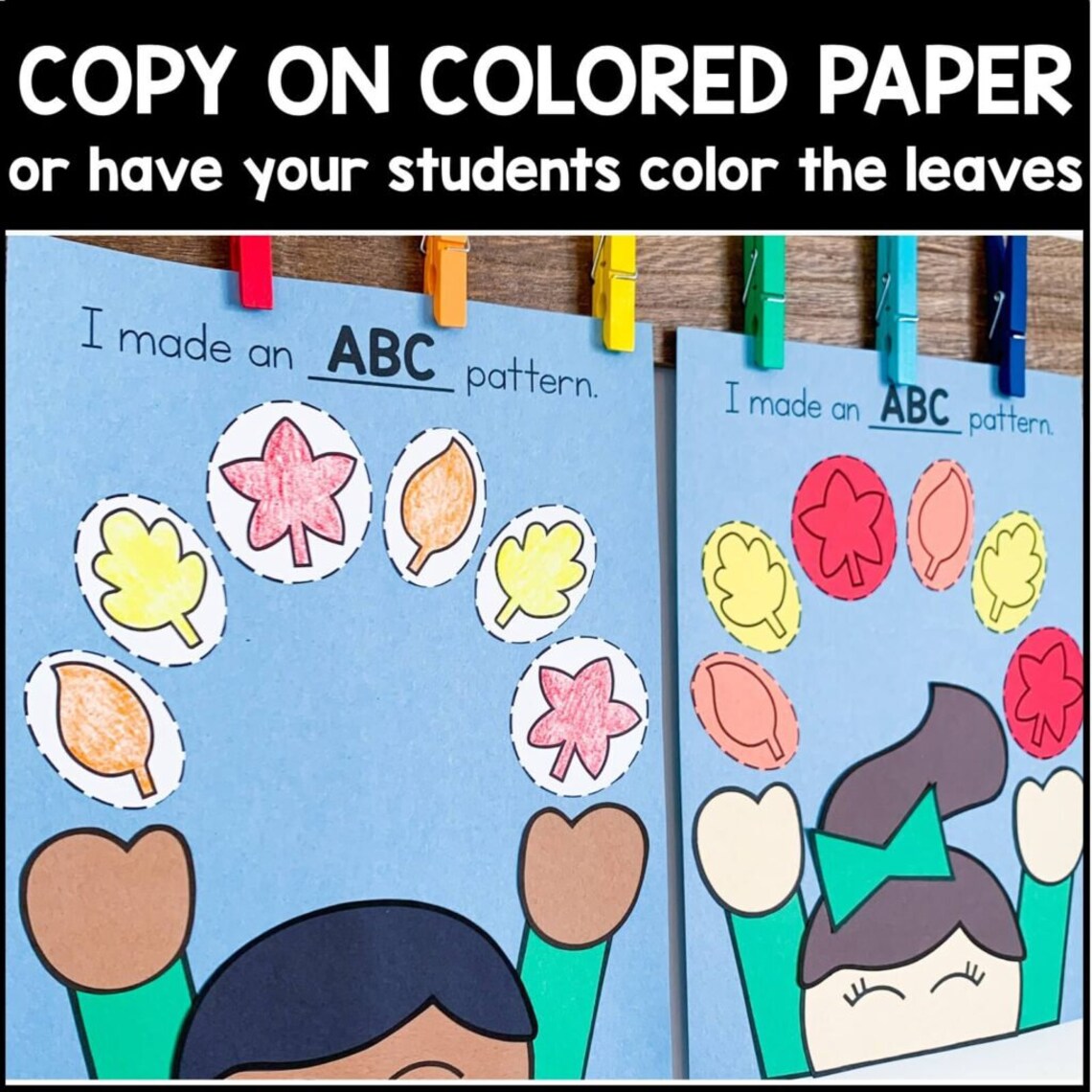 Printable Fall Craft | Fall Leaves Craft | Patterns for Kids - Etsy