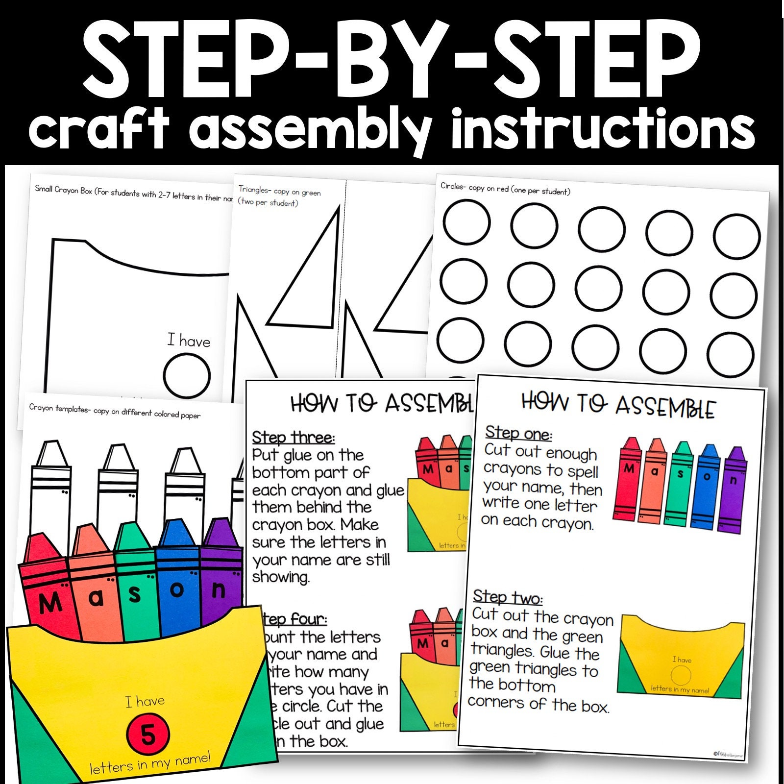 Printable Crayon Box Name Craft Back to School Craft - Etsy