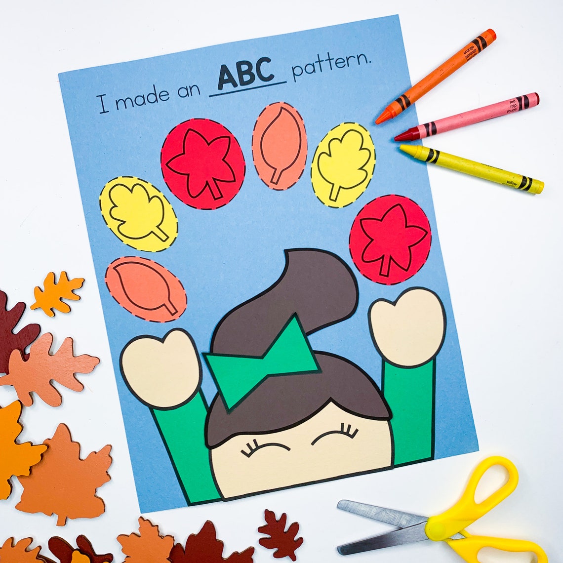 Printable Fall Craft | Fall Leaves Craft | Patterns for Kids - Etsy