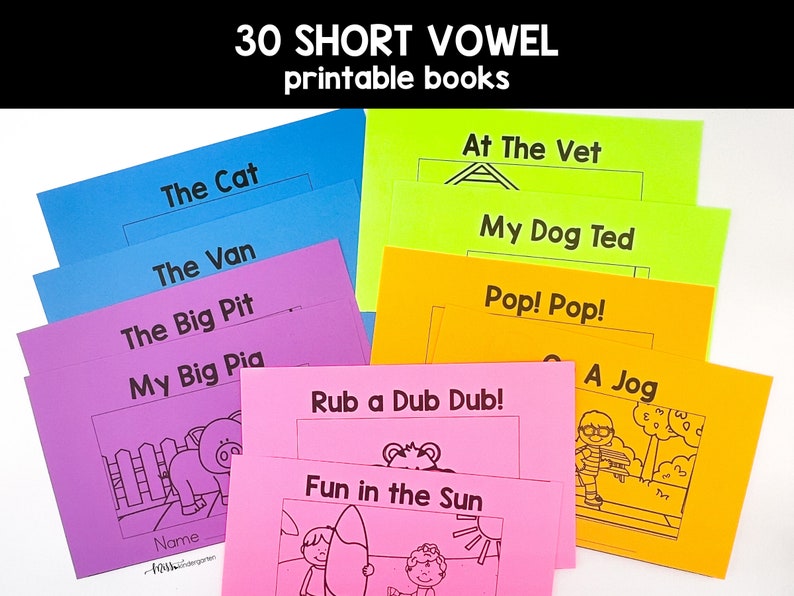 Decodable Books CVC Word Readers Kindergarten Printable Books - Etsy