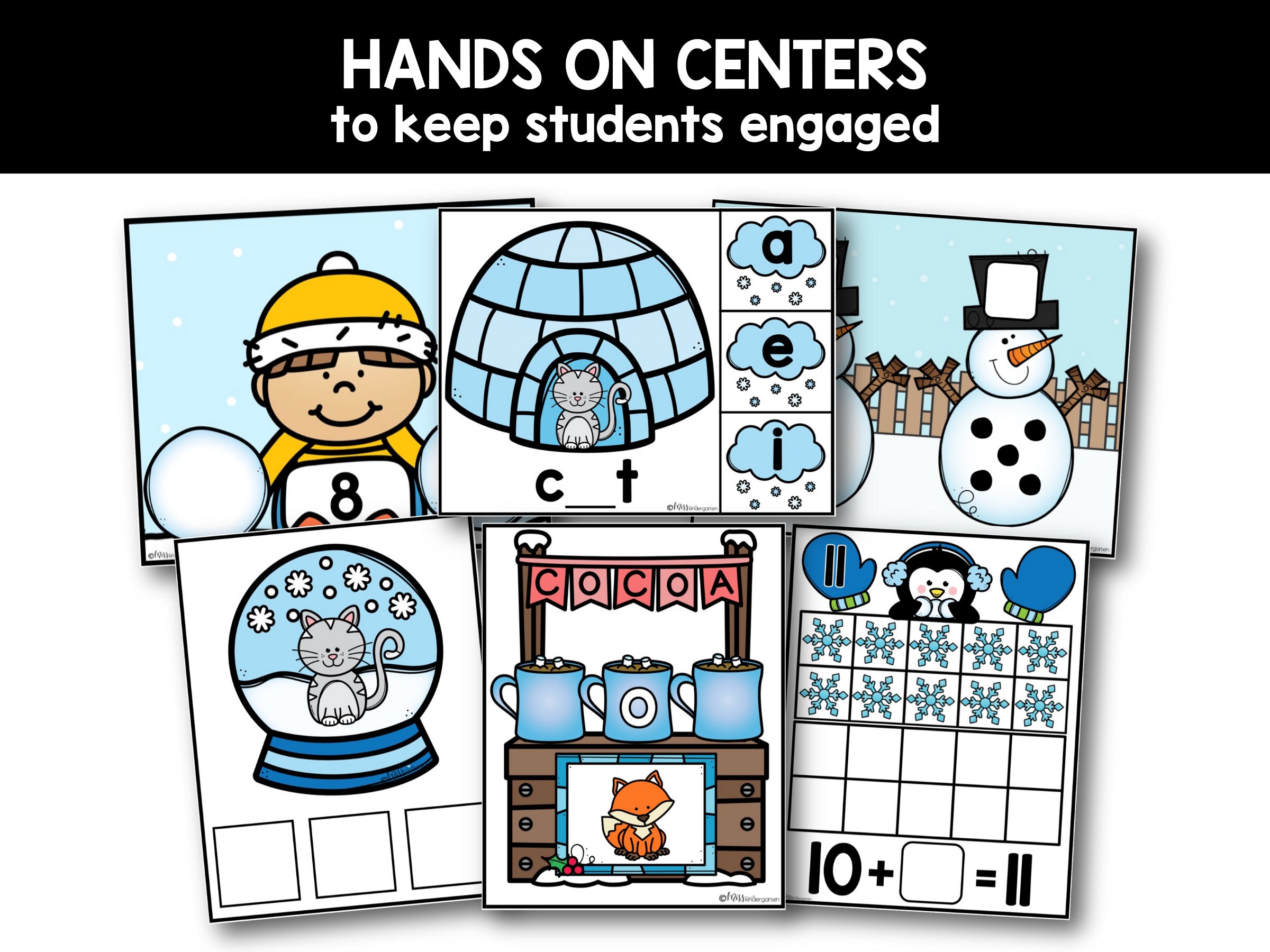 Printable January Low Prep Centers Kindergarten Activity Centers - Etsy