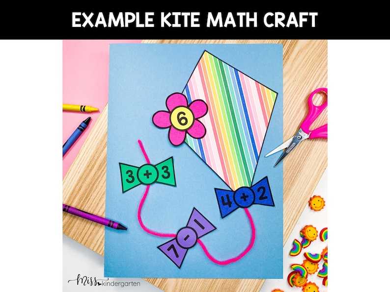 Printable Spring Kite Math Craft | Addition and Subtraction Activity - Etsy