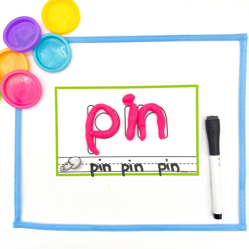 Printable Fine Motor CVC Words Playdough Mats Short Vowel Words - Etsy