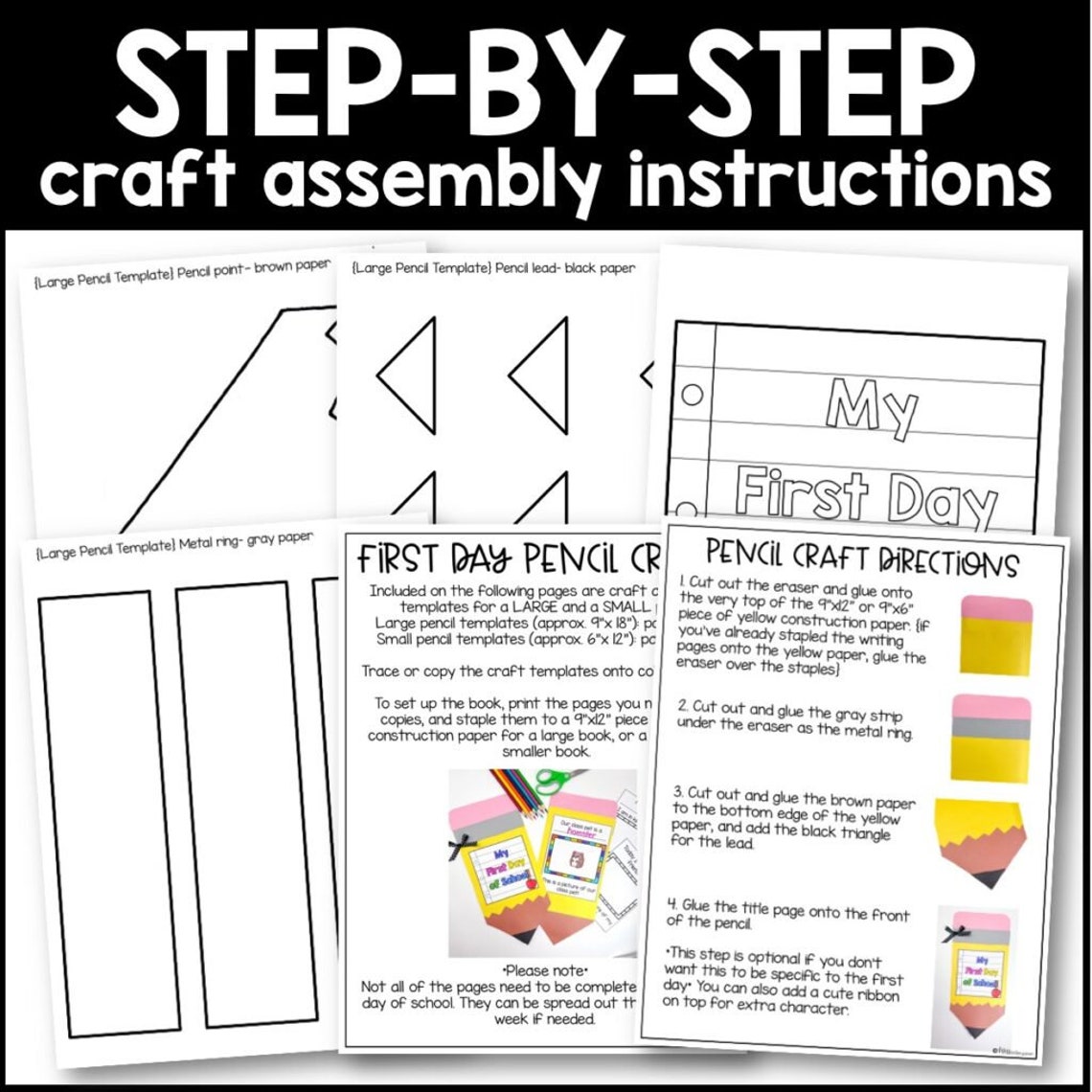 Pencil First Day of School Craft: Printable Activity (PDF) - Etsy
