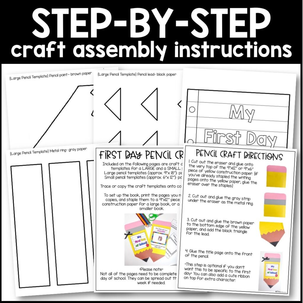 Printable First Day of School Craft | Pencil Craft | First Day of ...