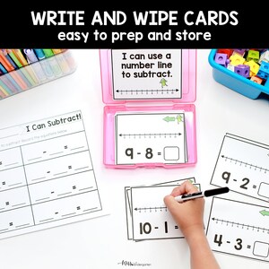Math Centers Addition and Subtraction Kindergarten Task Cards Within 10 ...