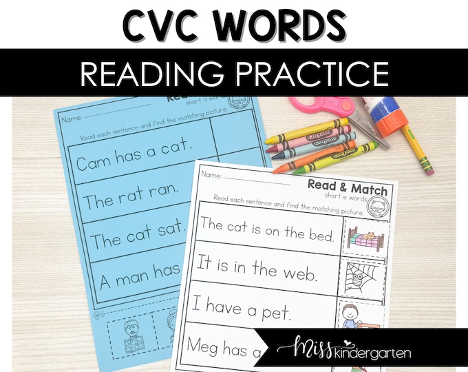 Phonics Worksheets CVC Sound It Outkindergarten/first Grade Distance ...