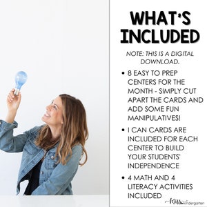 Printable Back to School Kindergarten Centers Low Prep Center ...