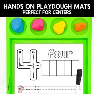 Printable Fine Motor Numbers Playdough Mats - Etsy
