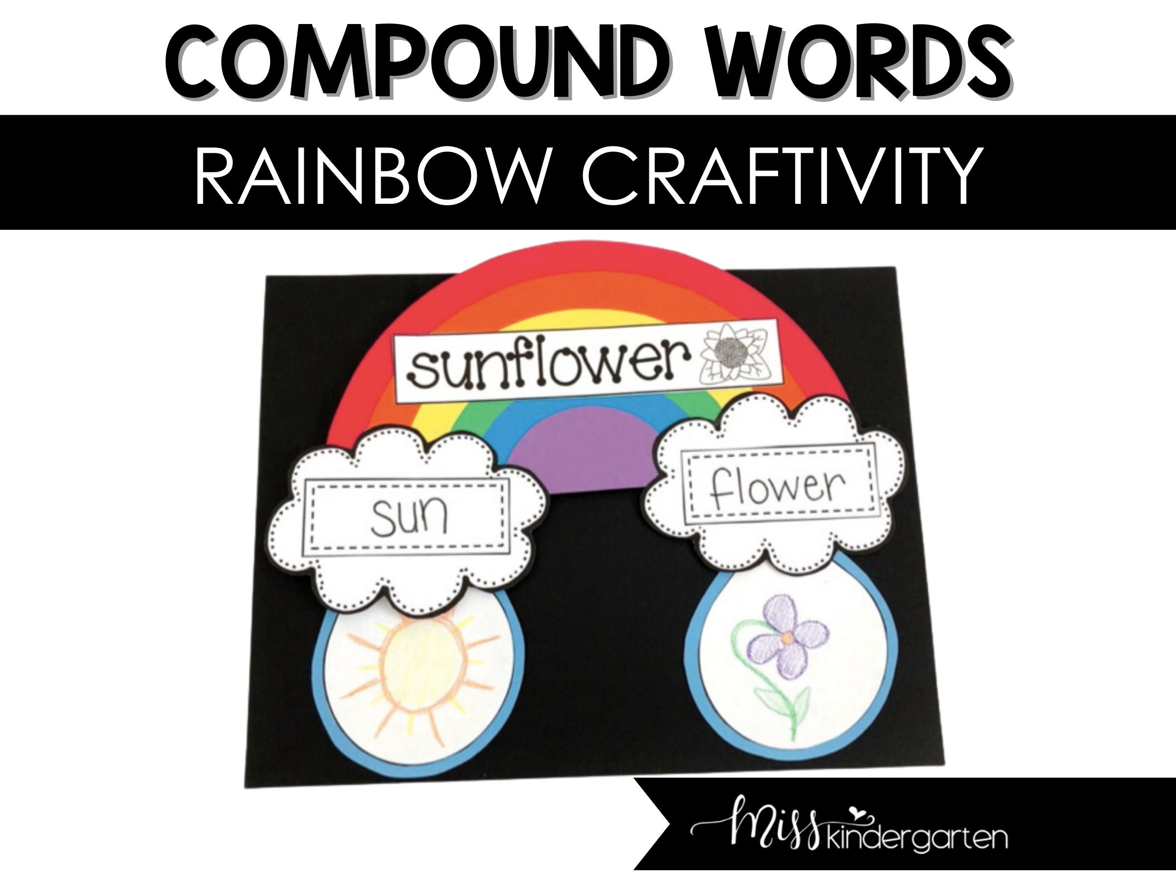 Printable Spring Craft Compound Words Rainbow Writing Activity - Etsy