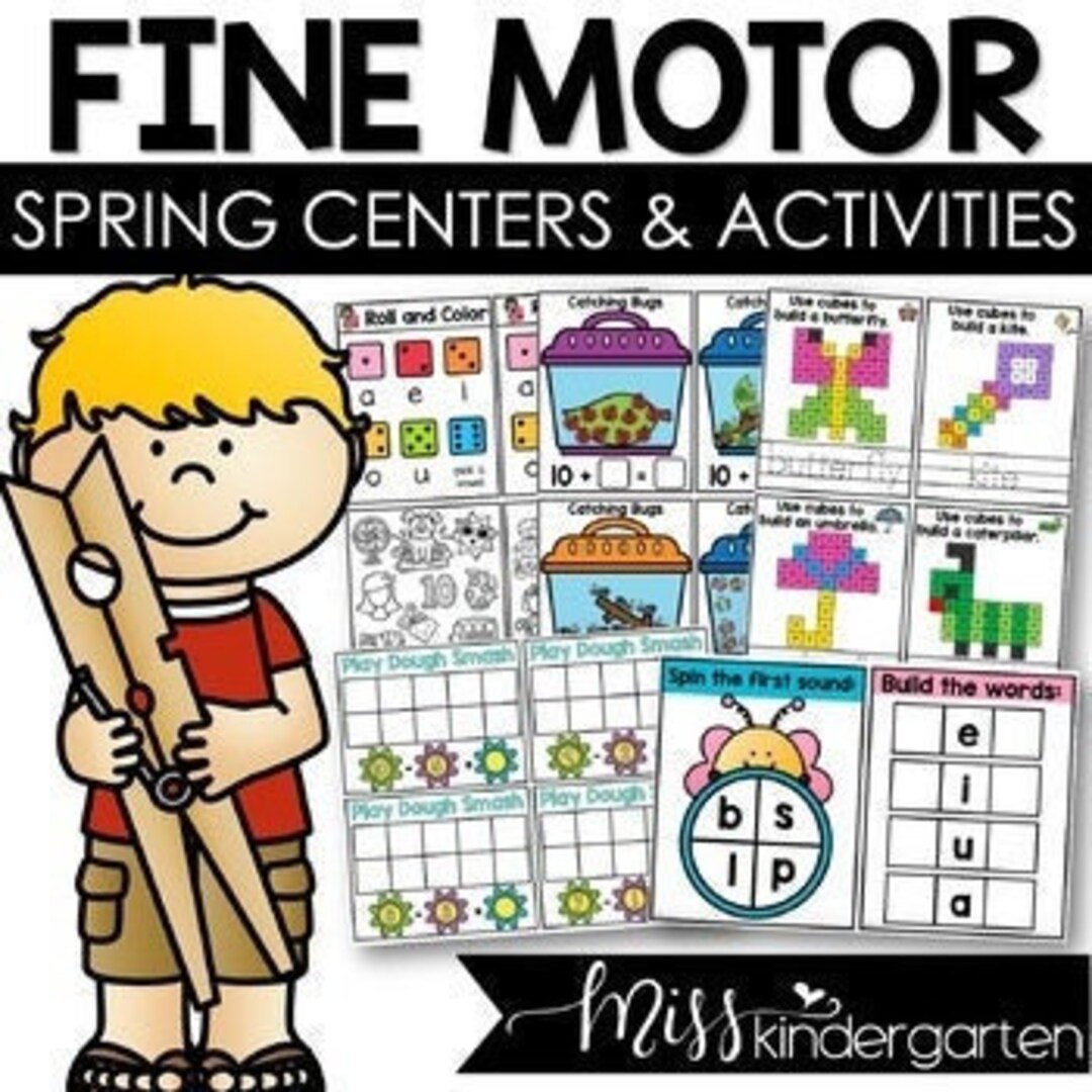 Spring Kindergarten Activity Centers | Fine Motor Skills - Etsy