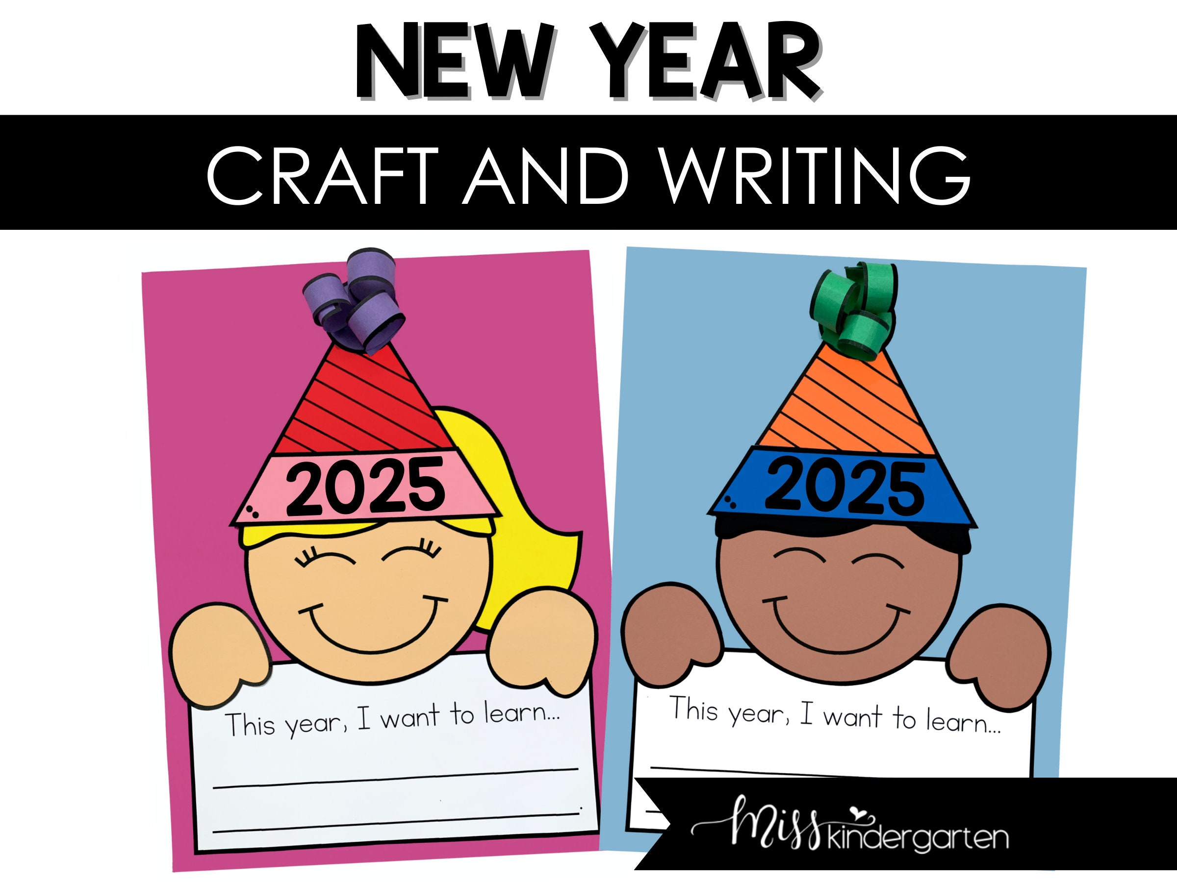 Printable Happy New Year 2025 Goal Setting Craft - Etsy