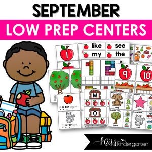 September Kindergarten Activities: Apple Themed Math & Literacy ...