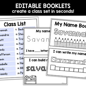 Name Writing Practice Activities for Kindergarten Editable Name Tracing ...