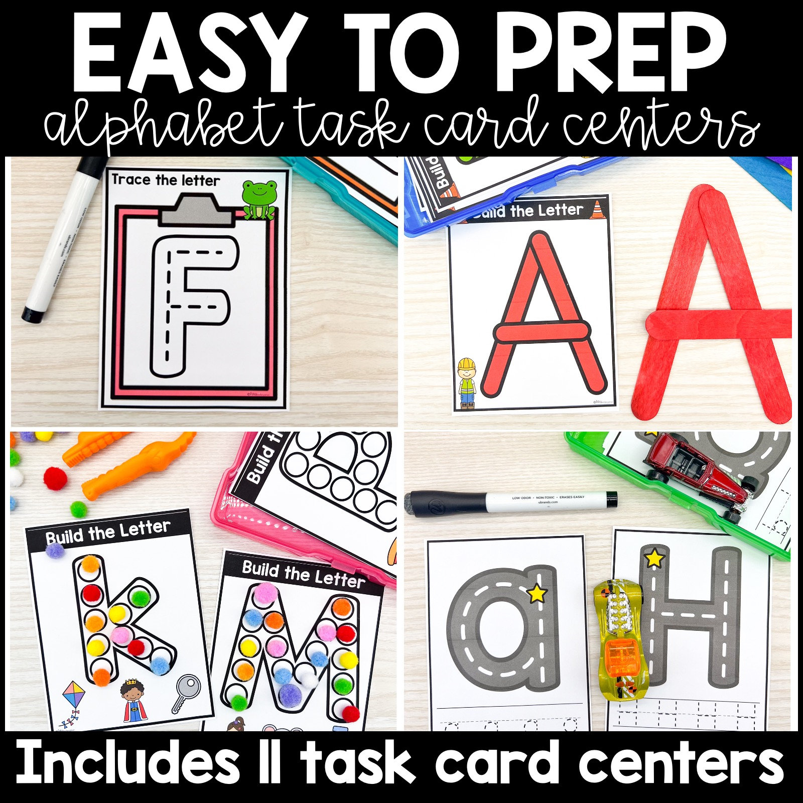 Alphabet Activities Kindergarten Centers Alphabet Task Cards - Etsy