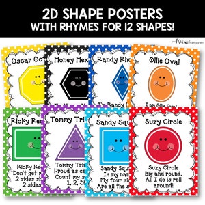 2D Shapes Posters and Rhymes | Kindergarten Math Printable Activities ...