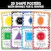 2D Shapes Posters and Rhymes Kindergarten Math Printable Activities ...