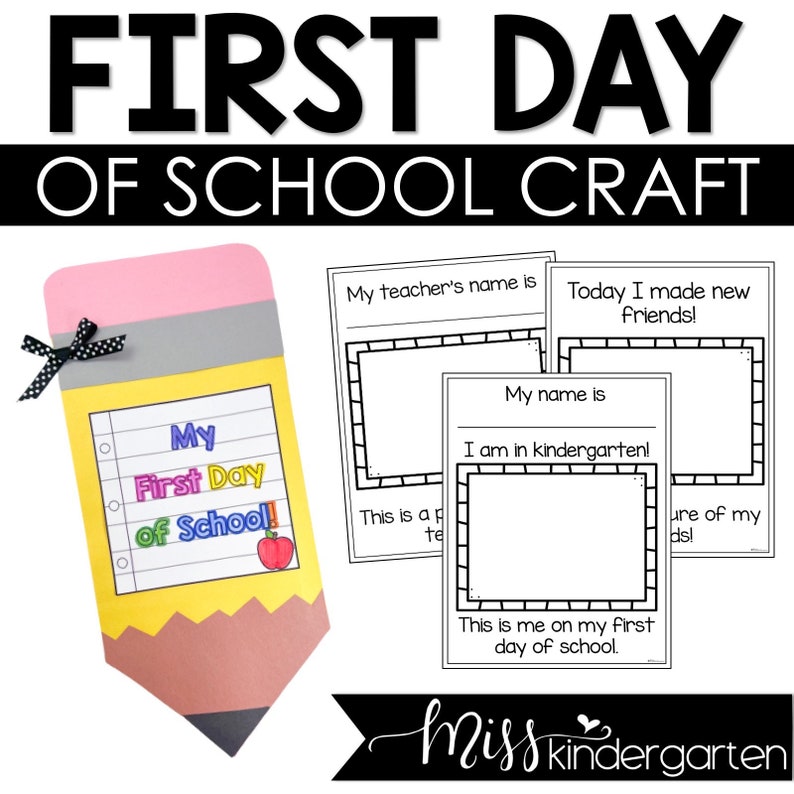 Printable First Day of School Craft | Pencil Craft | First Day of ...