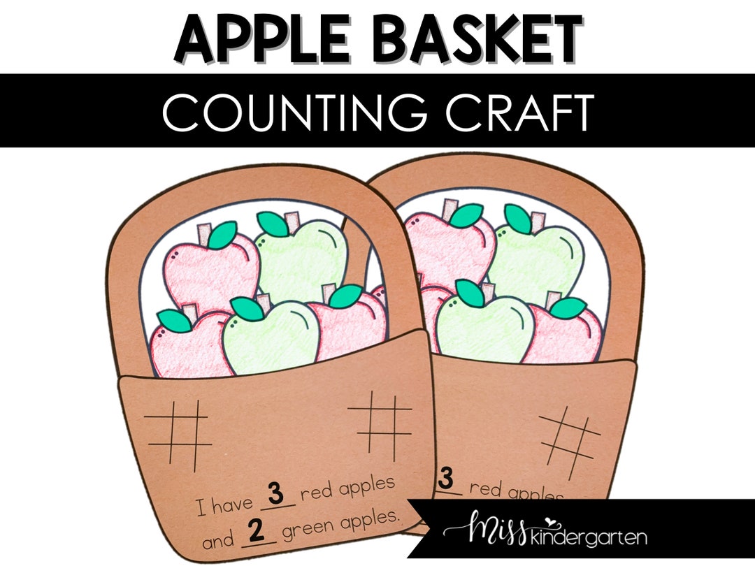 Apple Basket Counting Craft: Kindergarten Math (PDF Pattern) - Etsy