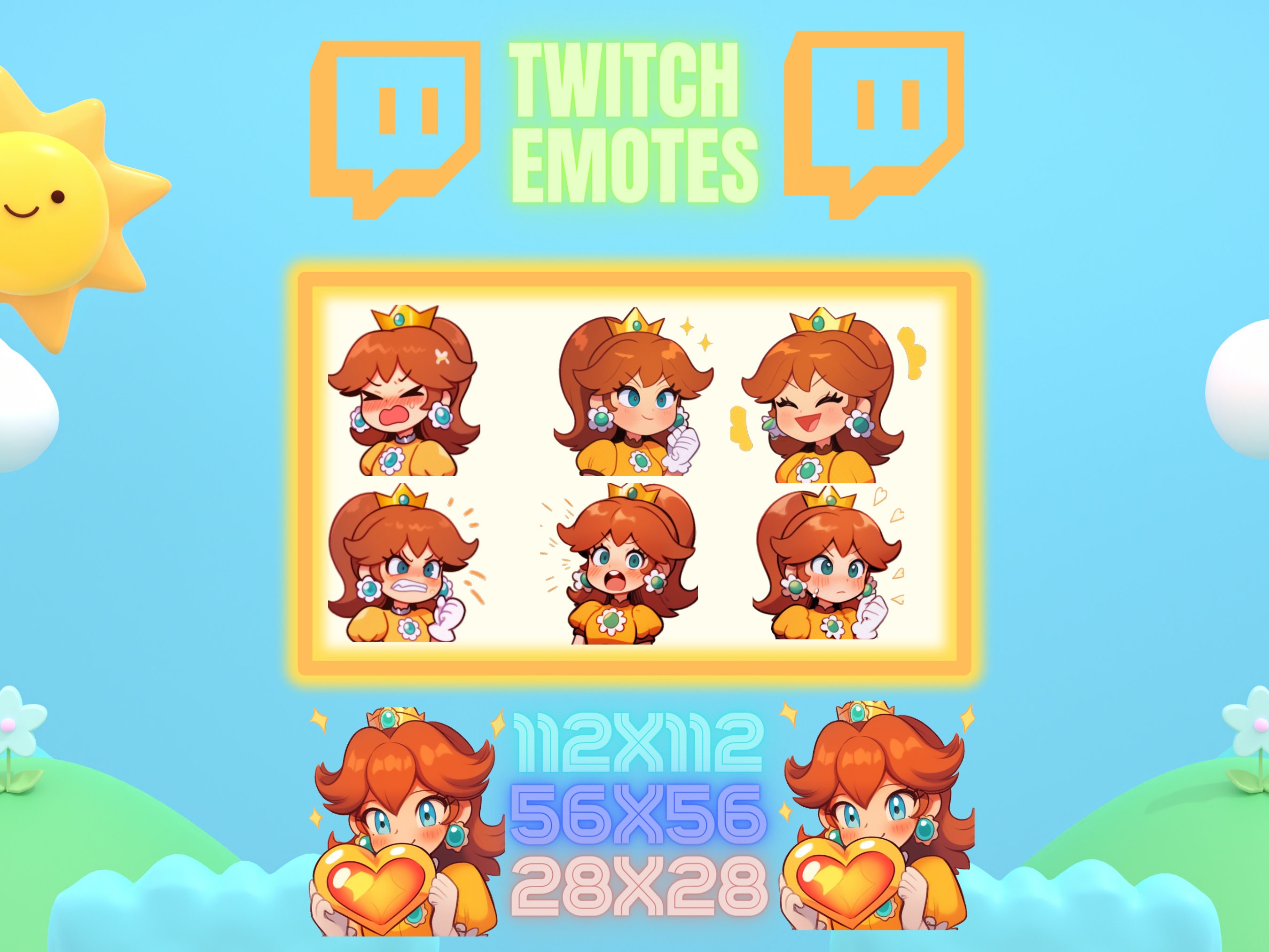 Princess Daisy Twitch Emote - Etsy