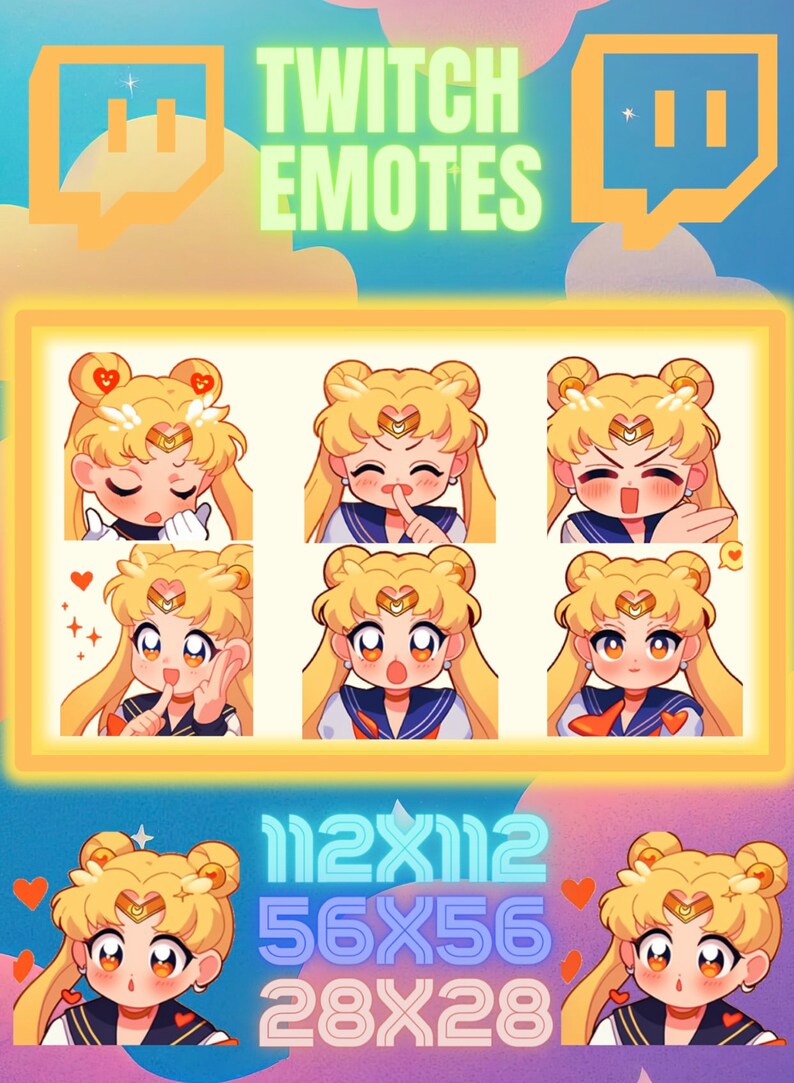 Sailor Moon Twitch Emotes Set 2 - Etsy