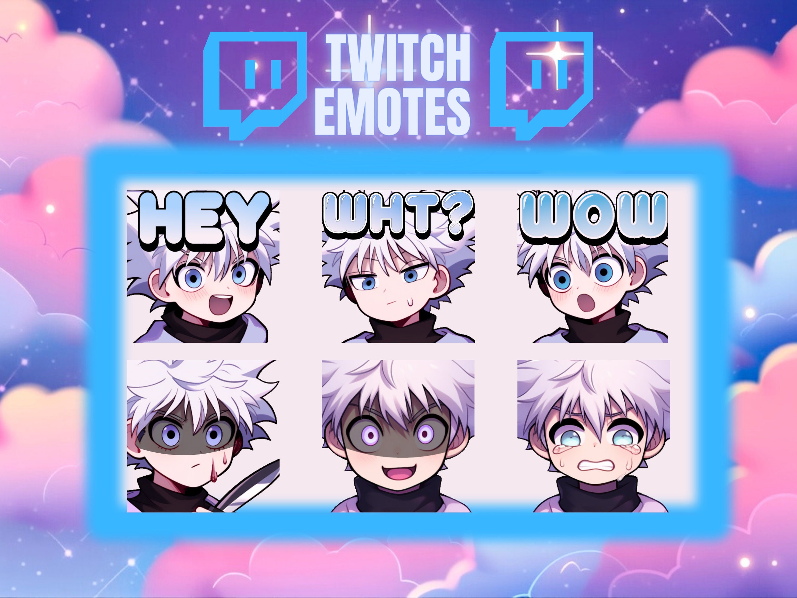 Emoticones de Killua Twitch - Etsy España