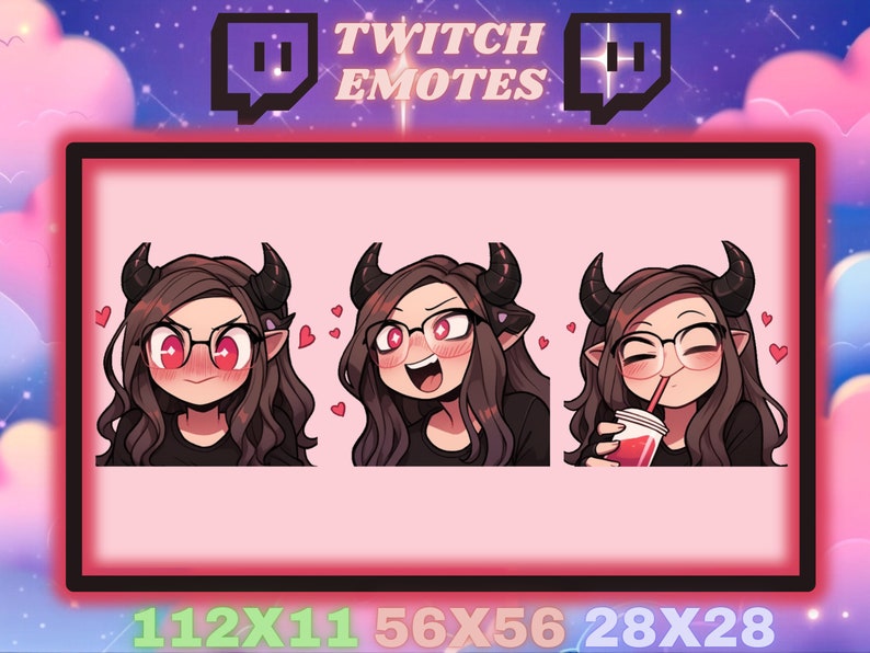 Brunette Girl Twitch Emotes Sample Set - Etsy Australia