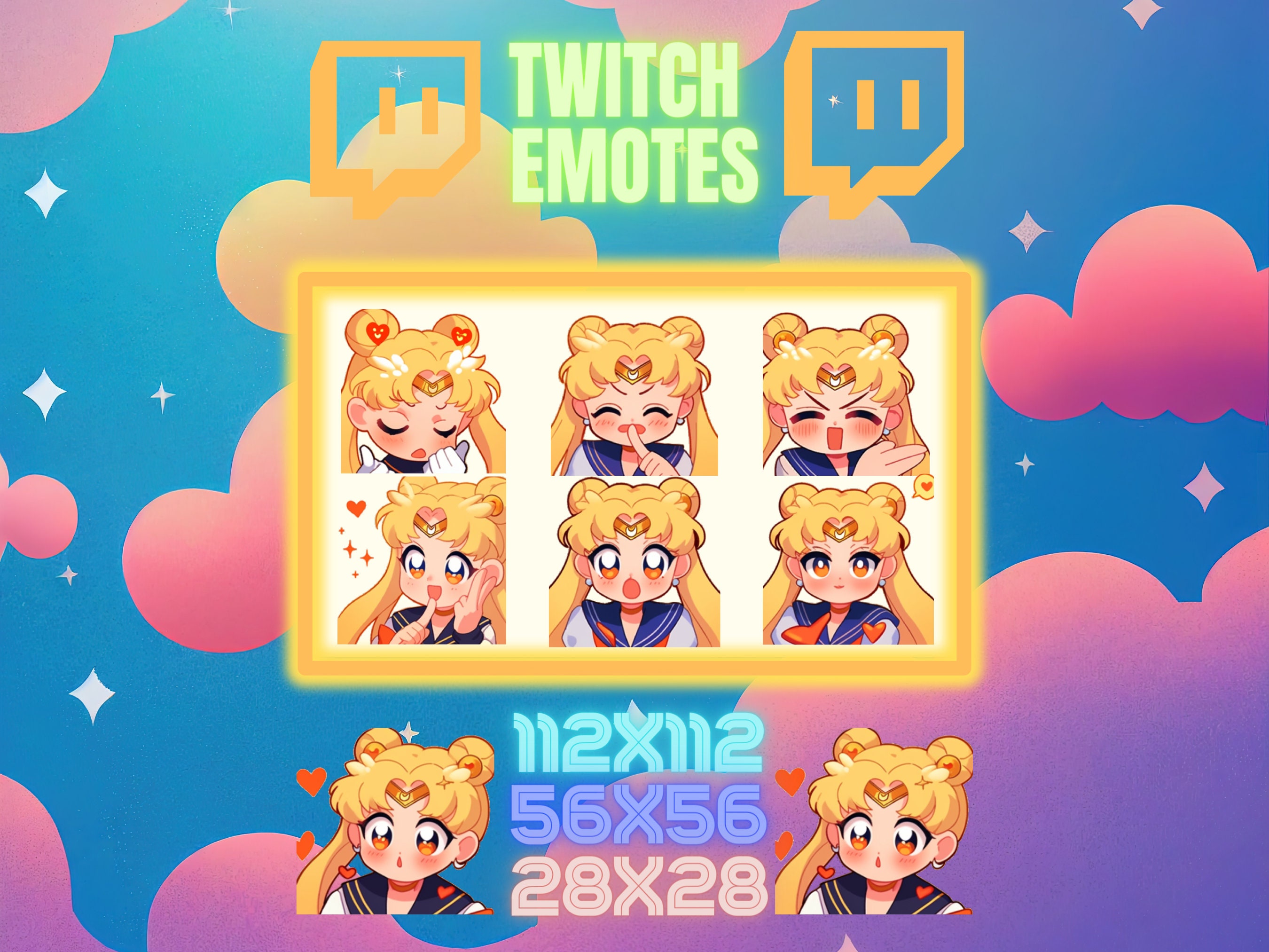 Sailor Moon Twitch Emotes Set 2 - Etsy