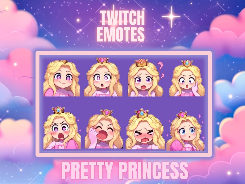 Pretty Princess Emotes - Etsy