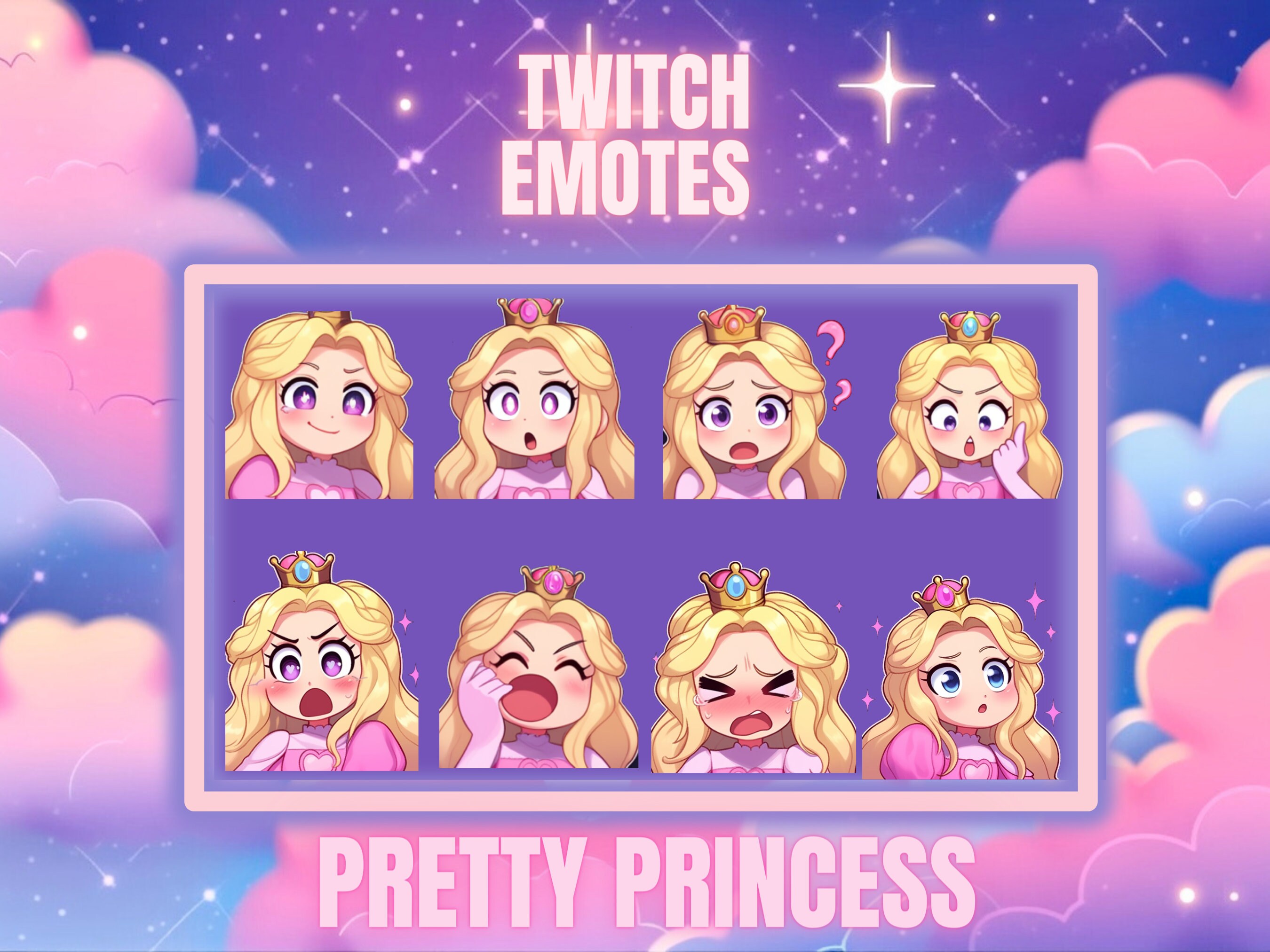 Pretty Princess Emotes - Etsy