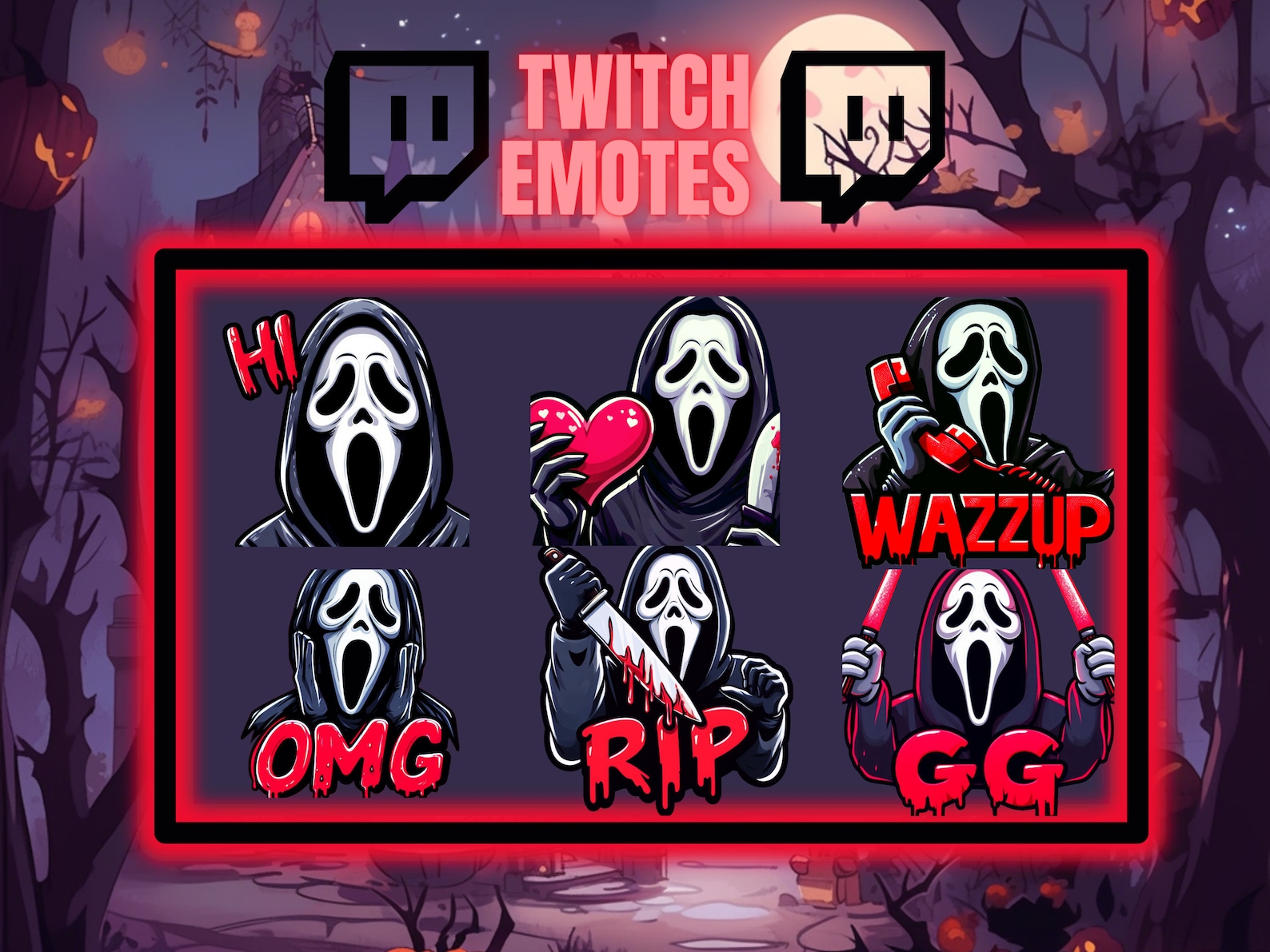 Ghostface Twitch Emote - Etsy
