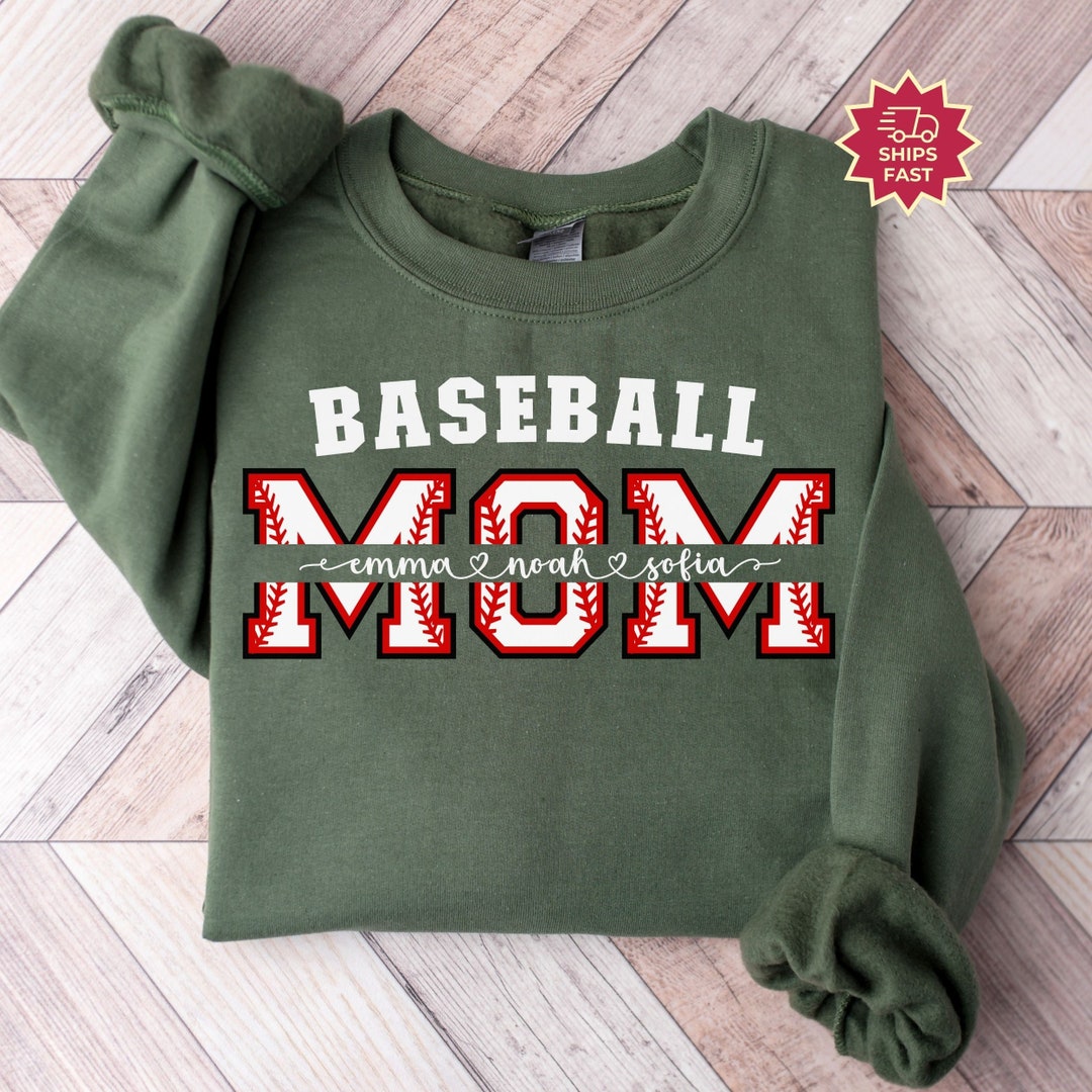 Custom Baseball Mom Sweatshirt Personalized Baseball Mom Crewneck ...