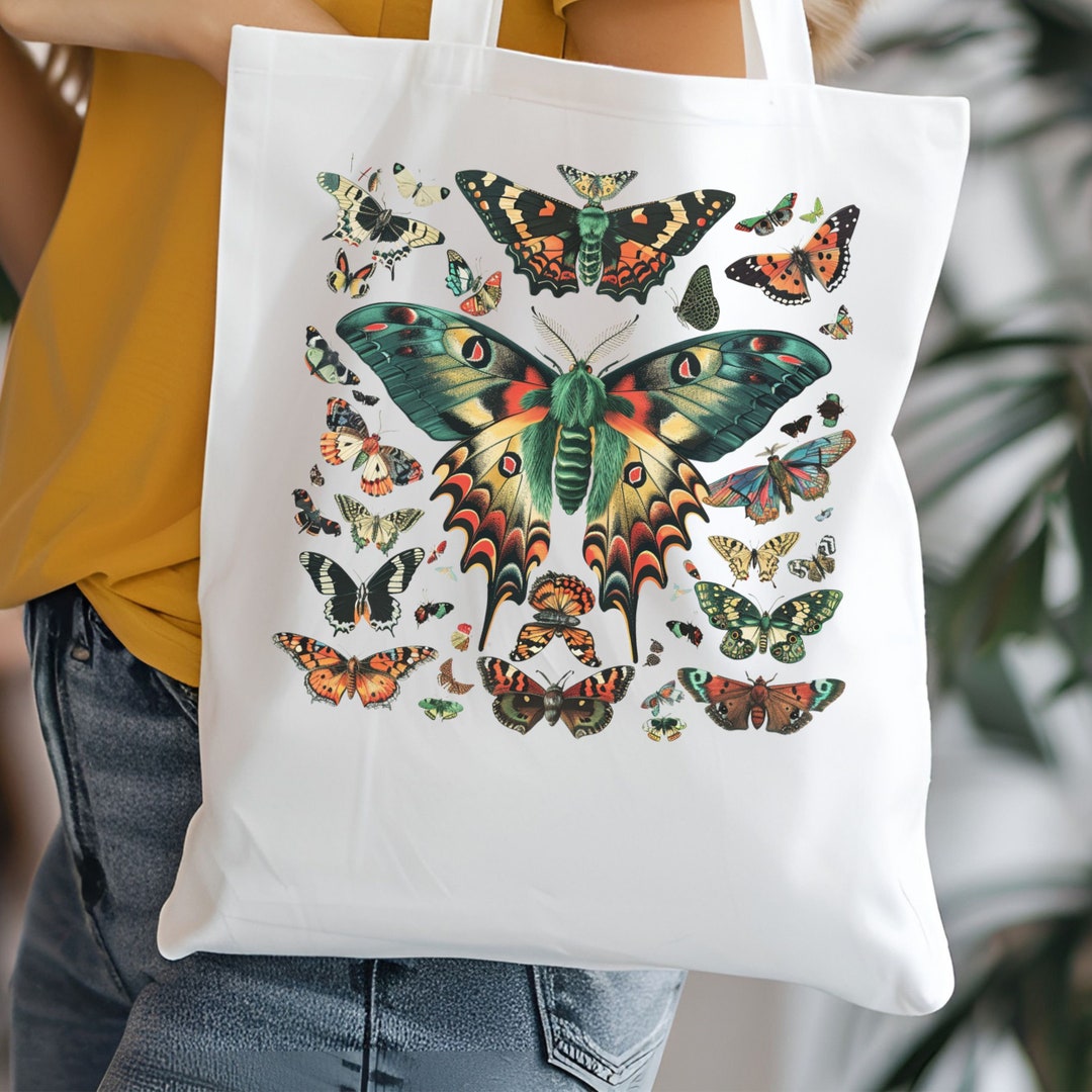 Vibrant Butterfly Canvas Tote Bag Eco-friendly, Reusable Shopping Bag ...