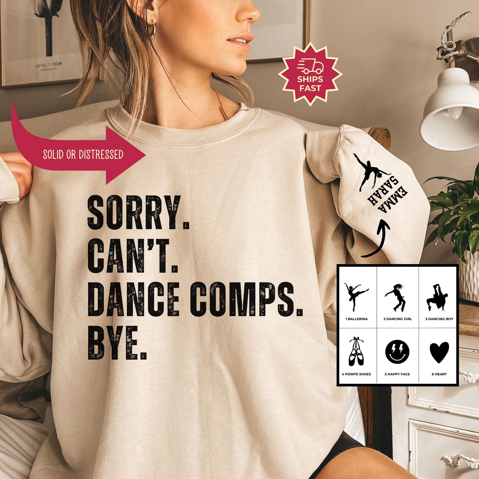 Custom Dance Sweatshirt, Sorry Can't Dance Comps Bye Sweatshirt, Dance ...