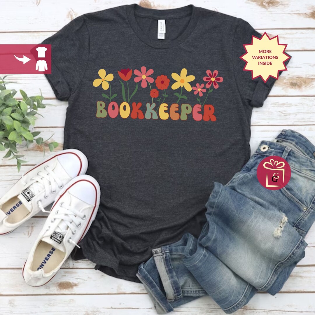 Wildflowers Bookkeeper Shirt, School Bookkeeper Shirt, Office Staff ...