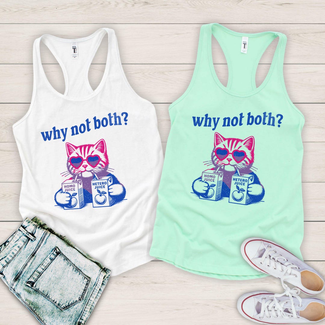 Why Not Both Bisexual Pride Tank Top Bi Pride Tanktop Subtle Pride Tank ...