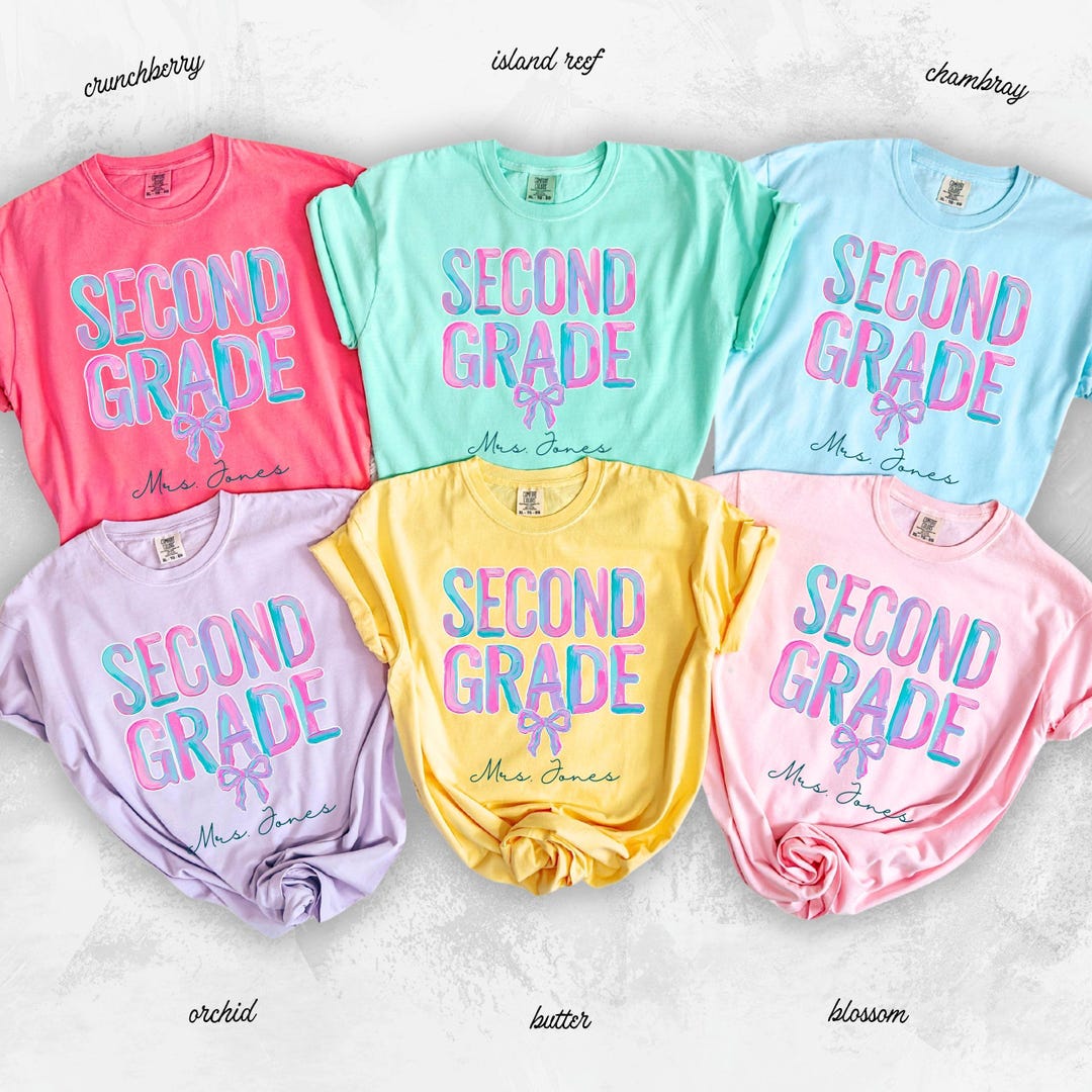 Personalized Second Grade Teacher Shirt, Custom Name 2nd Grade Teacher ...