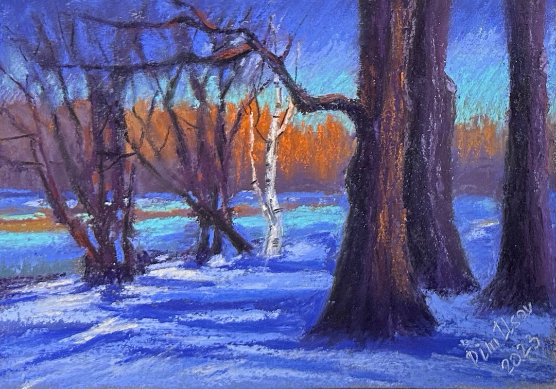 An Afternoon in March Original Pastel Painting 4.5x7 - Etsy