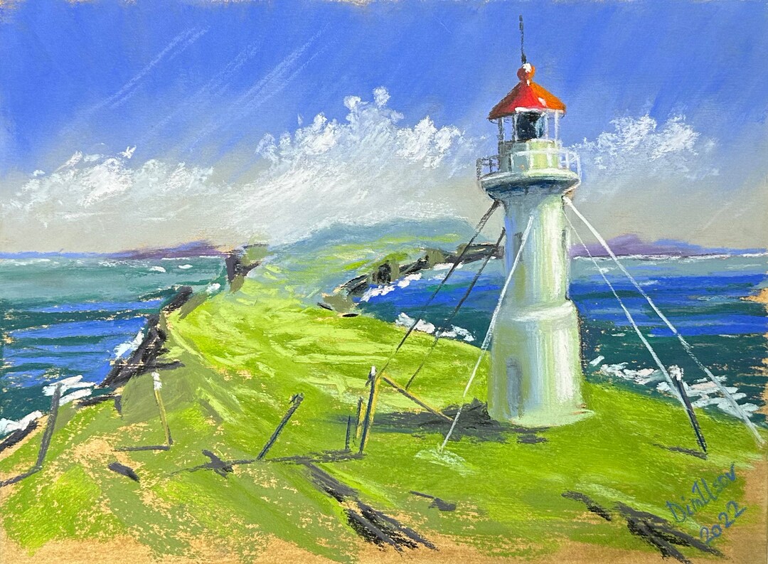 Mykines, Faroe Islands Original Pastel Painting 8,5x11.5 - Etsy