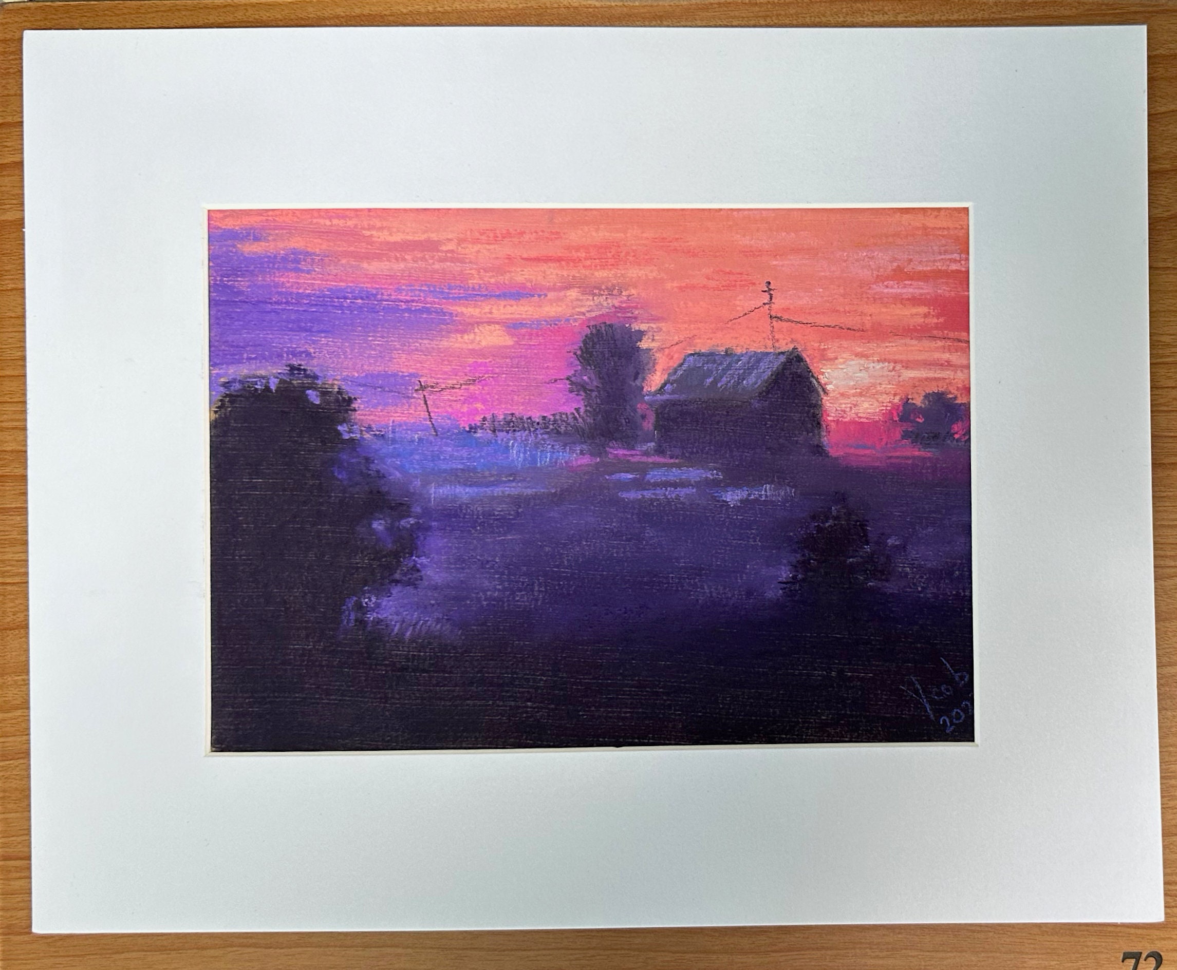 The Violet Evening Original Pastel Painting 4.5x7 - Etsy