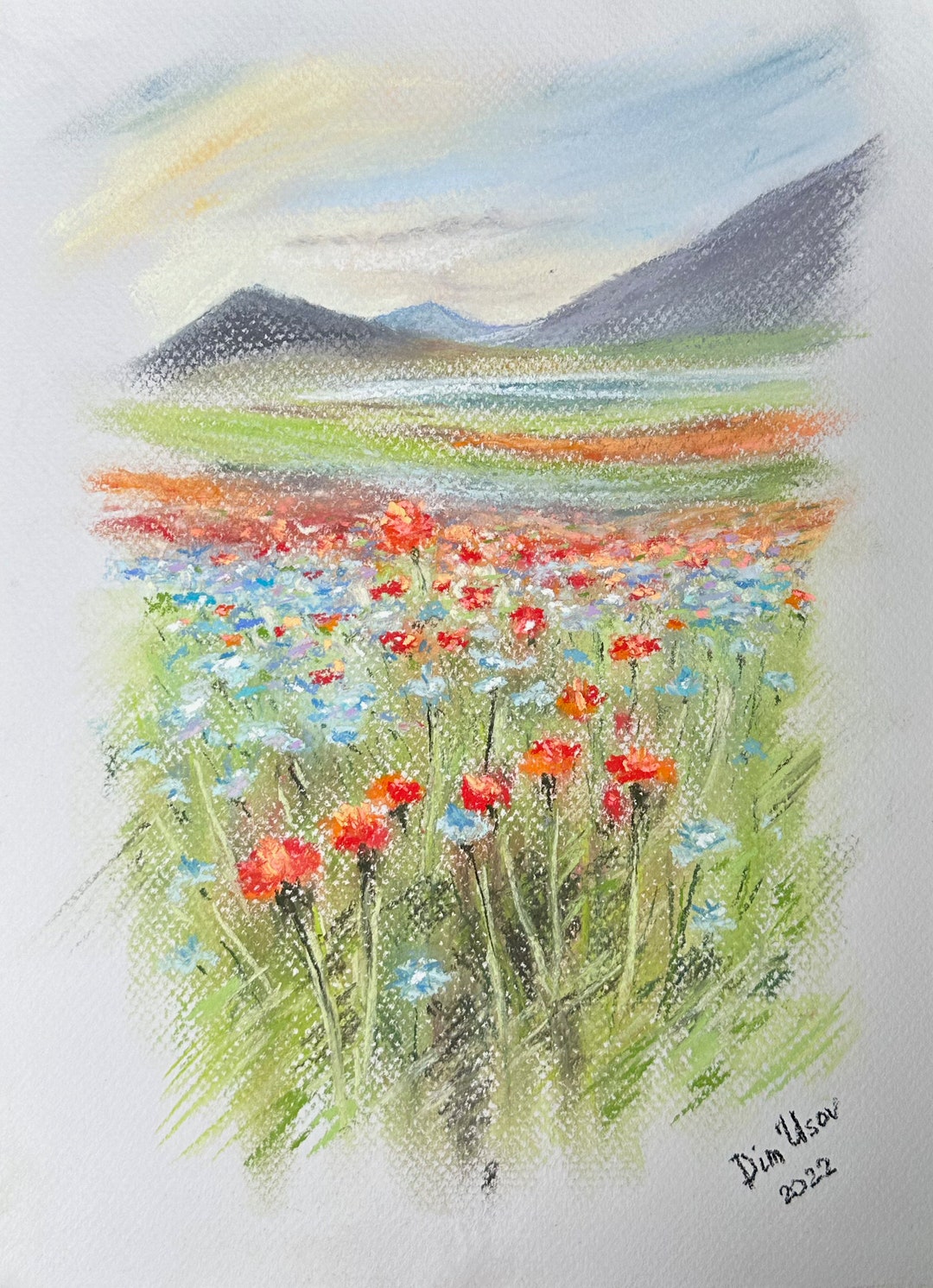 Summertime Original Pastel Painting 8,5x11.5 - Etsy