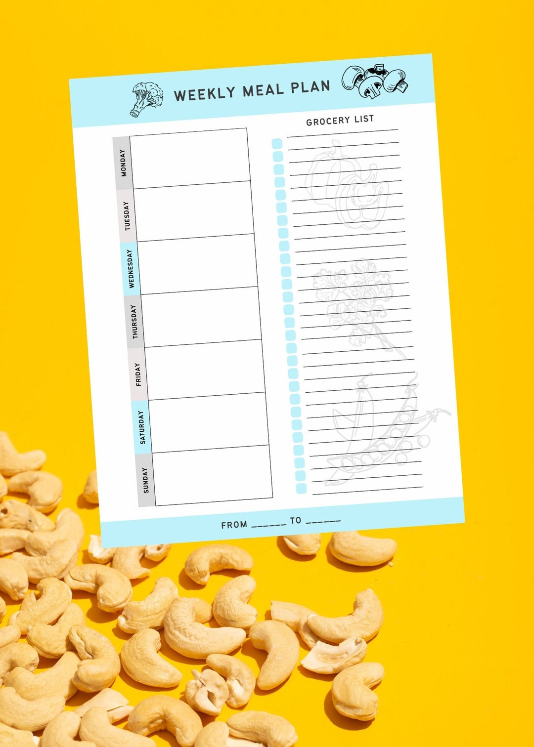 Simple Weekly Meal Planner Template, Minimal Meal Planner, Fun Meal ...