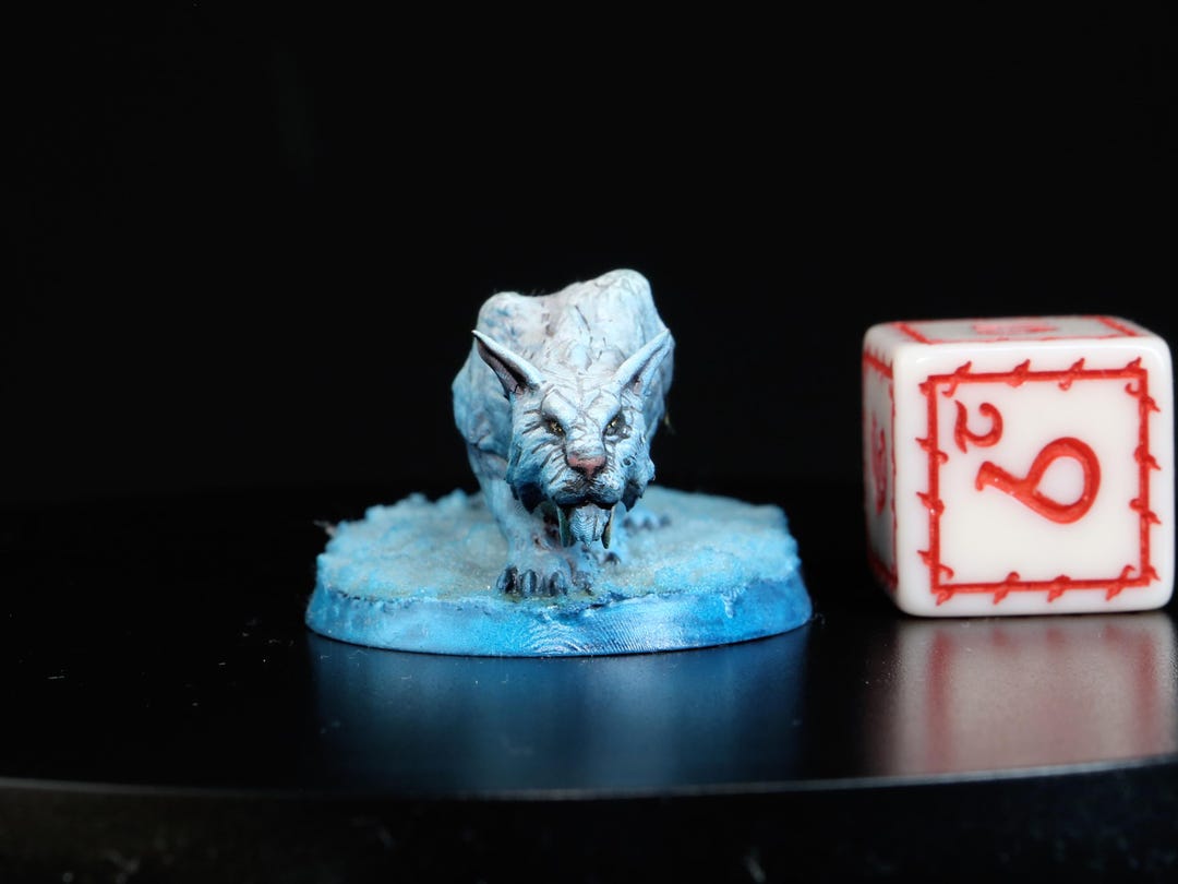 Painted Miniature Snow Leopard Dungeons and Dragons - Etsy