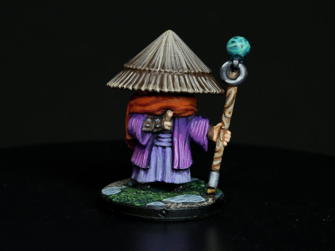Chibi Straw Hat Monk | Painted Miniature - Etsy