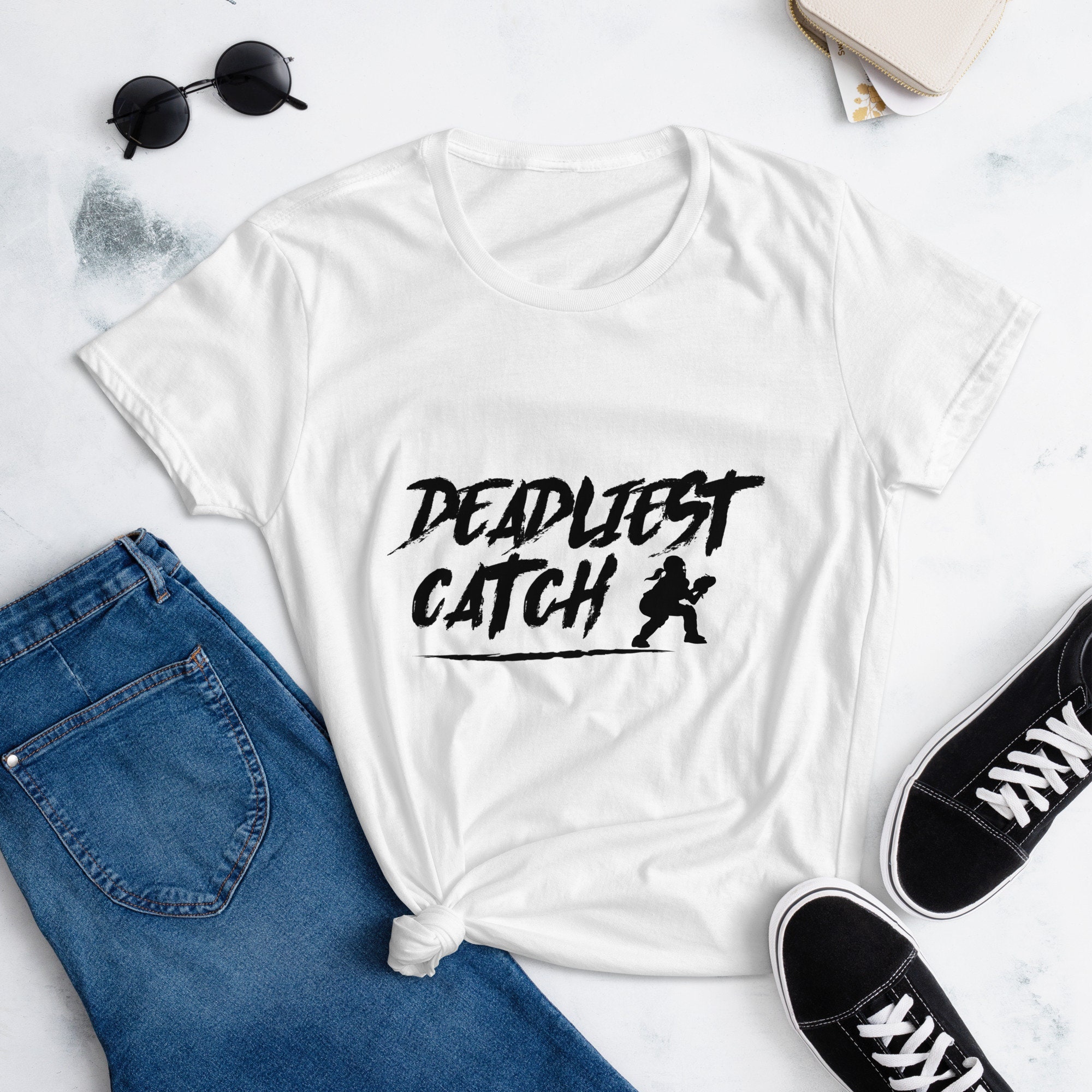 Deadliest Catch Softball, Softball Catcher, Adult Women's T-shirt ...