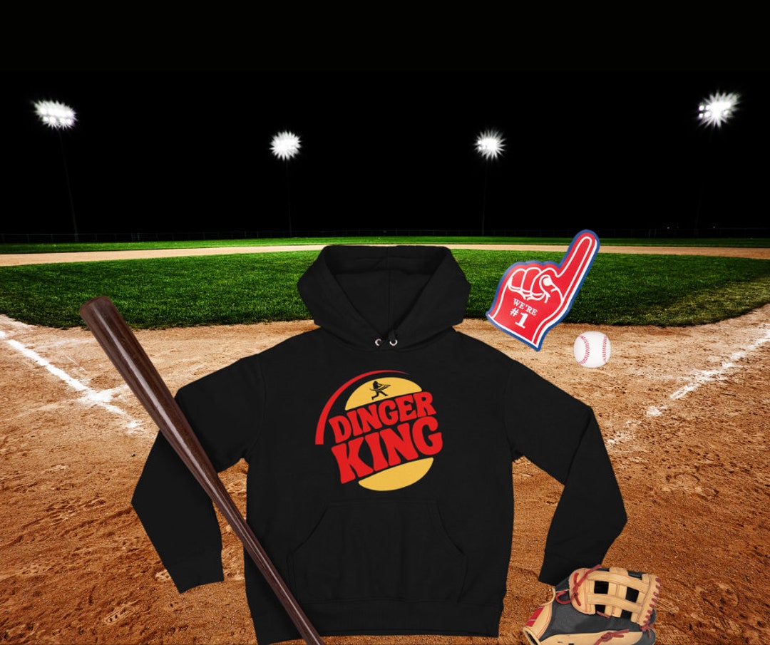 Kids Dinger King Fleece Hoodie, Baseball Shirt - Etsy